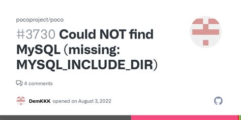 Could Not Find Mysql Missing Mysqlincludedir · Issue 3730
