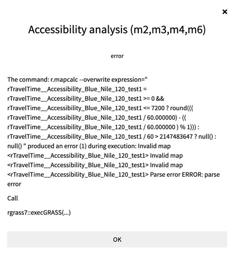 Accessibility Analysis Failing · Issue 410 · Unige Geohealthaccessmod · Github