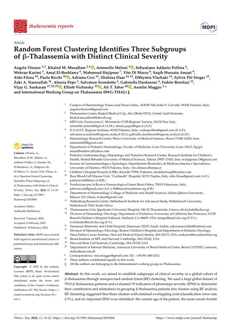 Pdf Random Forest Clustering Identifies Three Subgroups Of β