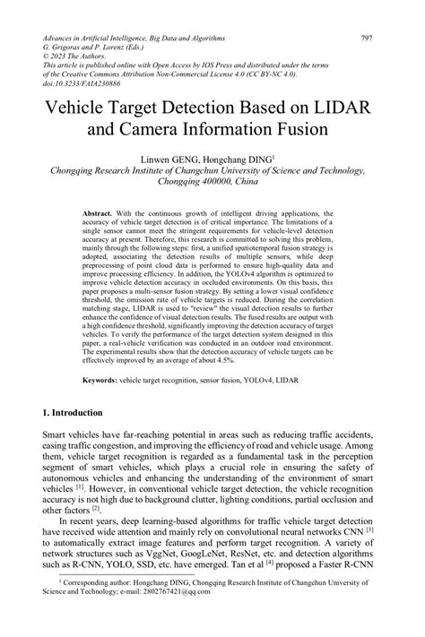 Pdf Vehicle Target Detection Based On Lidar And Camera Information Fusion