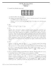 Assignment Solution CAS EC Game Theory Assignment Solution Consider The Following