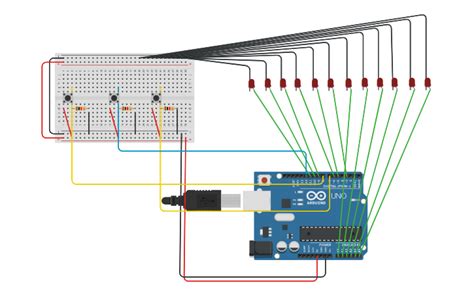 Circuit Design Led Sequence Control Tinkercad