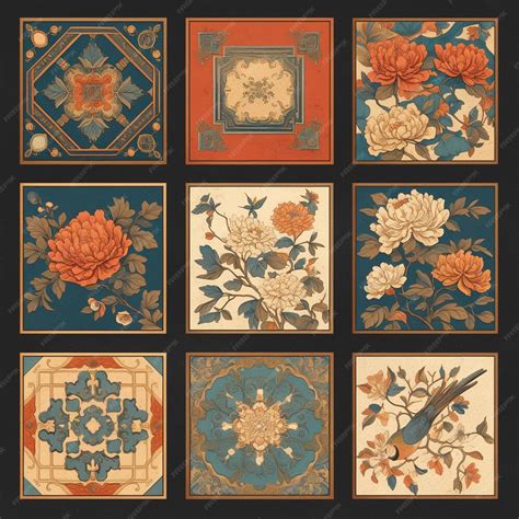 Korean Chilbo Cloisonne Patterns With Enamel Designs Premium Ai Generated Vector