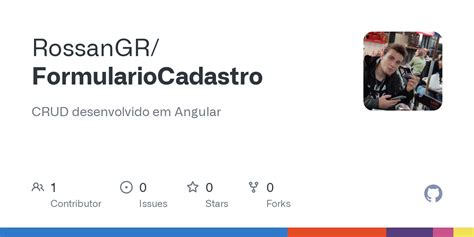 Github Rossangrformulariocadastro Crud Desenvolvido Em Angular