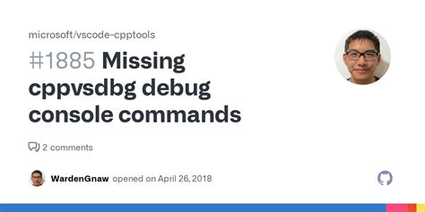 Missing Cppvsdbg Debug Console Commands · Issue 1885 · Microsoft