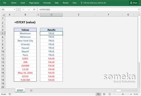 How To Use Excel Istext Function Formula And Video Examples