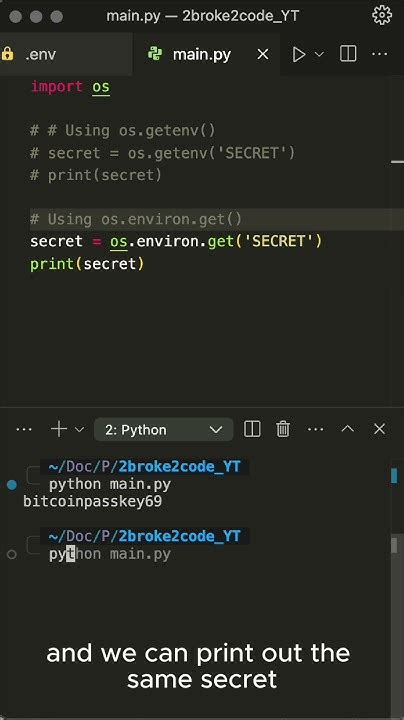 Environget Or Getenv Python Coding Code Youtube