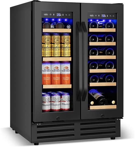 Velivi Wine And Beverage Refrigerator Black 24 Inch Beverage Cooler