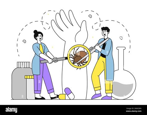 Removing Encephalitis Ticks Vector Doodle Stock Vector Image And Art Alamy