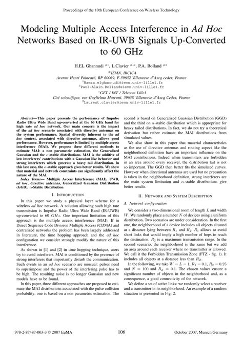 Pdf Modeling Multiple Access Interference In Ad Hoc Networks Based On
