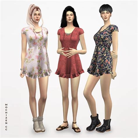 Sims 4 Cc Spring Dress Mochizen Cc Spring Dresses Women Dress