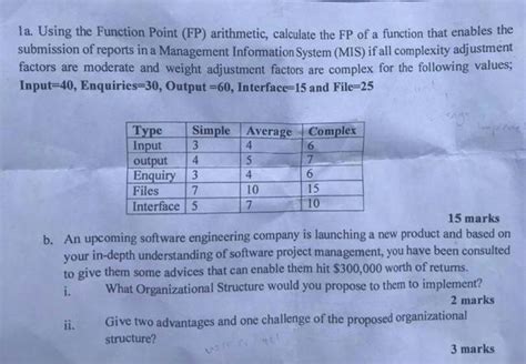 Solved La Using The Function Point Fp Arithmetic