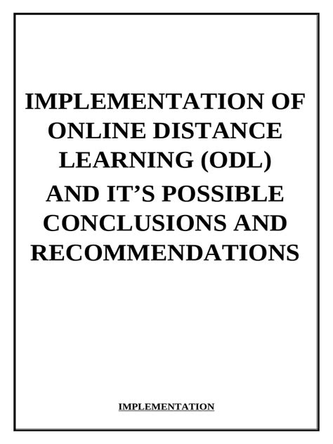 Implementation Online And Modular Distance Learning Pdf Educational