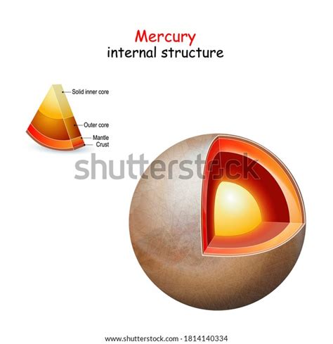 Mercury Internal Structure Cross Section Planet Stock Vector Royalty Free 1814140334