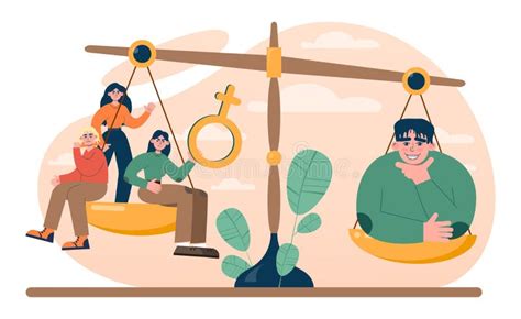 Gender Inequality Concept Women Social Imparity Problem Stock Vector