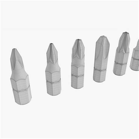 Screwdriver Bit Set 3d Model Download Tools On
