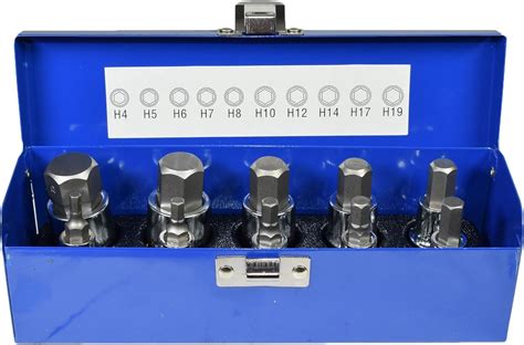 1 2 Drive Hex Allen Key Bit Socket Set Metric Sizes 4mm 19mm AT659 BigaMart