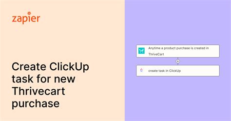anytime a product purchase is created in thrivecart create task in