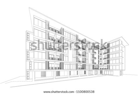 3d Wireframe Building Sketch Designvector Stock Vector Royalty Free 1100800538 Shutterstock