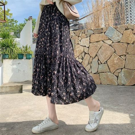 엘앤엘 여성 롱치마 빅사이즈 주름 밴딩 롱스커트 H 빅사이즈 롱 스커트 여성