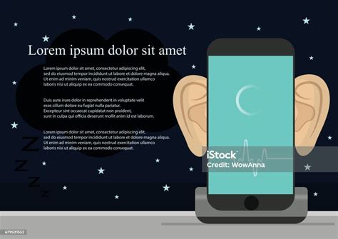 화면에 오디오를 녹음 귀 스마트폰입니다 보안 및 가젯 및 소셜 네트워크와 스마트 알람 시계에 전자 가상 정보 보호의 개념 0명에 대한 스톡 벡터 아트 및 기타 이미지