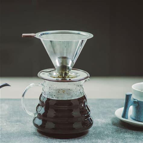 Pour Over Coffee Dripper Glass Bottle Paperless Reusable Tenvega Coffee