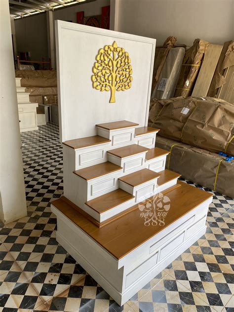 โต๊ะหมู่ 80 120 160ซม แท่นพระ 7 14 นิ้ว สีทูโทนวินเทจ รวมส่ง เคบี8กรุ๊ปเฟอร์นิเจอร์