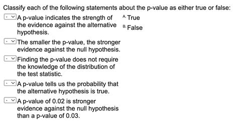Solved Classify Each Of The Following Statements About The