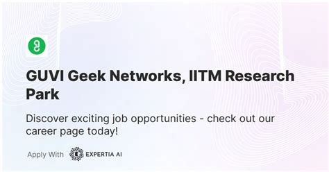 Guvi Geek Networks Iitm Research Park Career Page Jobs