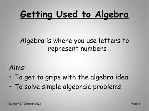 Understanding About The Basics Of Algebra Ppt