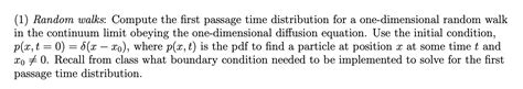 1 Random Walks Compute The First Passage Time
