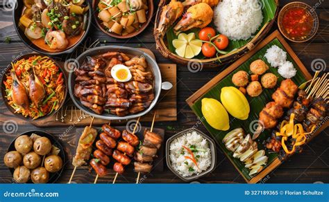Filipino Traditional Food On The Table Stock Illustration