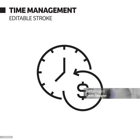Time Management Line Icon Outline Vector Symbol Illustration Pixel Perfect Editable Stroke High