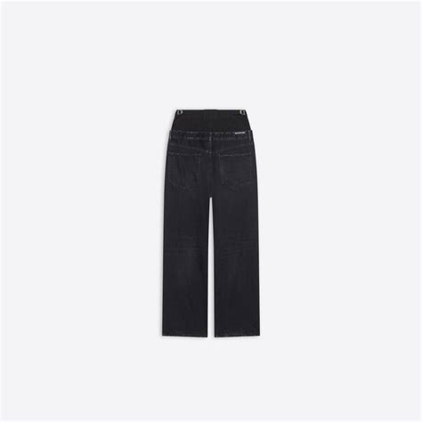 Balenciaga Double Waistband Pants In Black Reversible