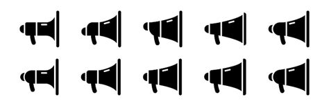라우드 스피커 아이콘 컬렉션 메가폰 아이콘 세트 불혼 기호 라우드 스피커 메가폰 아이콘 컬렉션 벡터 그래픽 0명에 대한 스톡 벡터 아트 및 기타 이미지 Istock