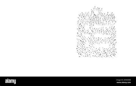 3d Rendering Of Nails In Shape Of Symbol Of Clipboard List With Three