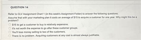 Solved QUESTION Refer To CLV Assignment Chart In This Chegg Com