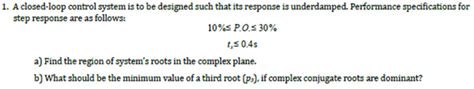 Solved A Closed Loop Control System Is To Be ﻿designed Such
