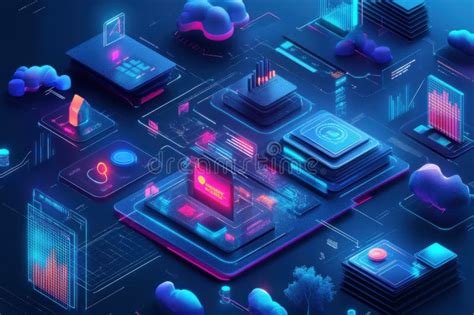 Digital Data Visualization Trends Virtual Space Infographic Design Tech Environment Aerial View