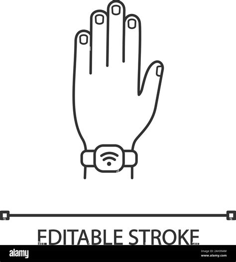 Nfc Bracelet Linear Icon Near Field Communication Rfid Wristband