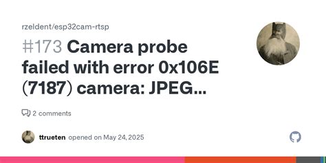 Camera Probe Failed With Error 0x106e 7187 Camera Jpeg Format Is Not