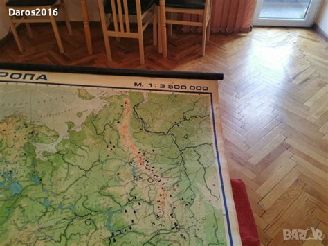 Стара учебна карта на Европа полезни изкопаеми в Антикварни и старинни