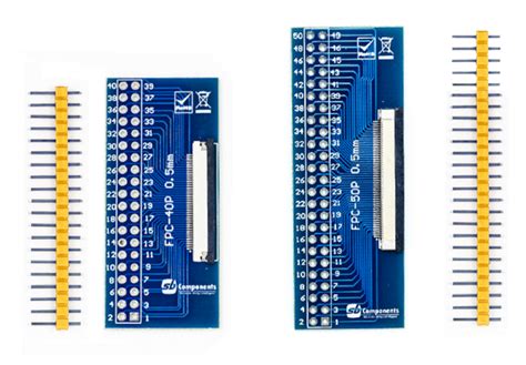 Ffc Fpc 40 Pins50 Pins 05mm Pitch To Dip 254mm Pcb Converter Board Bottom Contact Oz Robotics