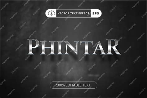 Premium Vector Editable Chrome Text Effect Font Style