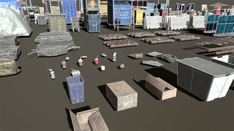 Post Apocalyptic Low Poly Props