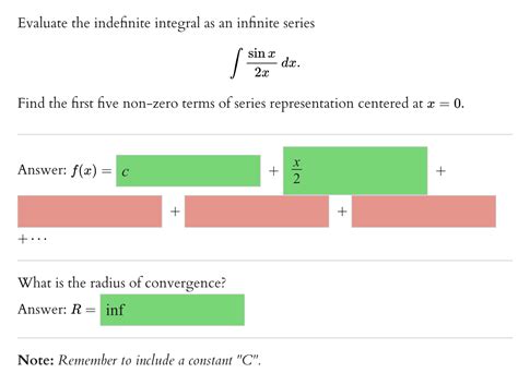 Solved Evaluate The Indefinite Integral As An Infinite