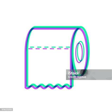화장지 롤 흰색 배경에 두 가지 색상이 오버레이된 아이콘 0명에 대한 스톡 벡터 아트 및 기타 이미지 0명 3차원 형태 가정 생활 Istock