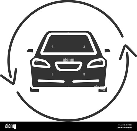 Car With Circle Arrow Glyph Icon Complete Automobile Repair Service Used Car Market