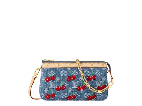 Louis Vuitton X Murakami Pochette Accessoires In Monogram Cherry Denim