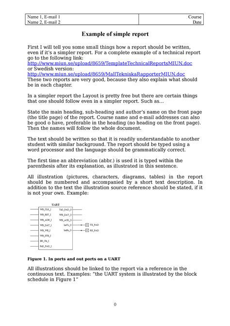 Simple Technical Report Name 2 E Mail 2 Date Example Of Simple Report First I Will Tell You